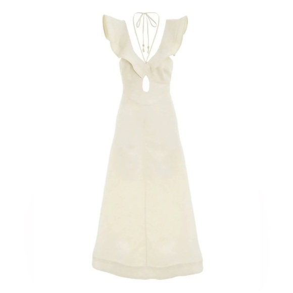 Zimmermann | Dresses | Zimmermann Halcyon Flutter Linen Midi Dress P ...